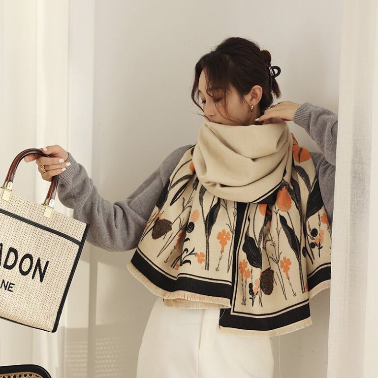 Khăn quàng cổ cao cấp len Cashmere cho nữ KQ-WD01